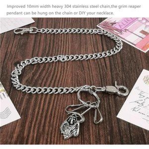 Bags | Unisex Punk Gothic Skull Biker Wallet With Chain Trucker Wallet ...